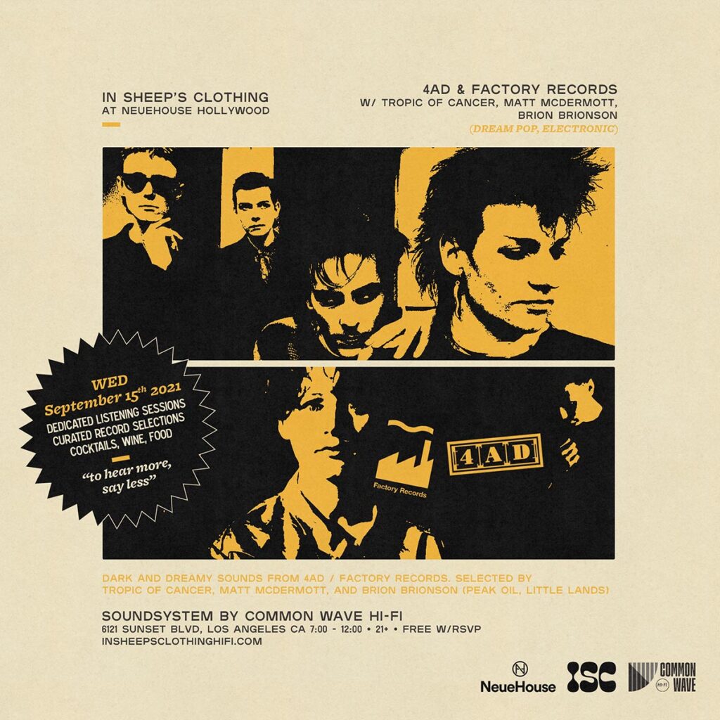 4AD & Factory Records Night | In Sheeps Clothing
