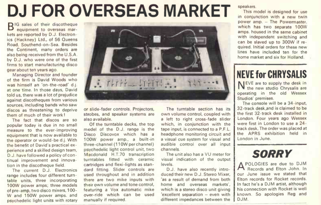 All Hail the Vox Discotape Unit: Two Garrard Turntables, Built-In Mixer ...